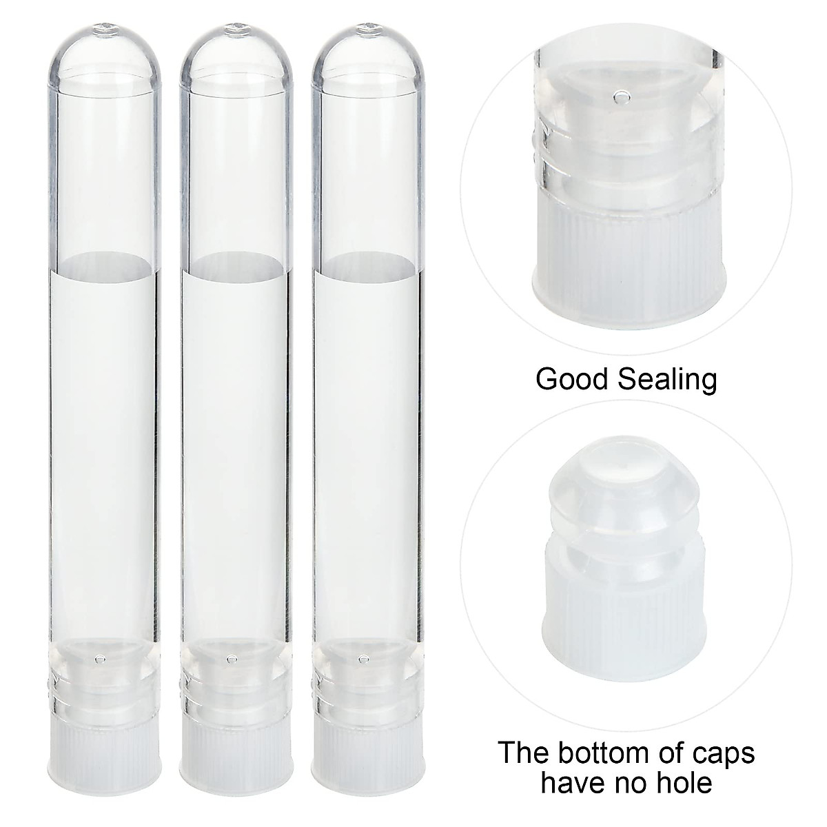 DIRBUY 250Pcs Test Tubes with Caps, 16x100mm Plastic Test Tubes with Caps for Scientific Experiments, Bath Salts, Candy Storage, Party Favors, Halloween