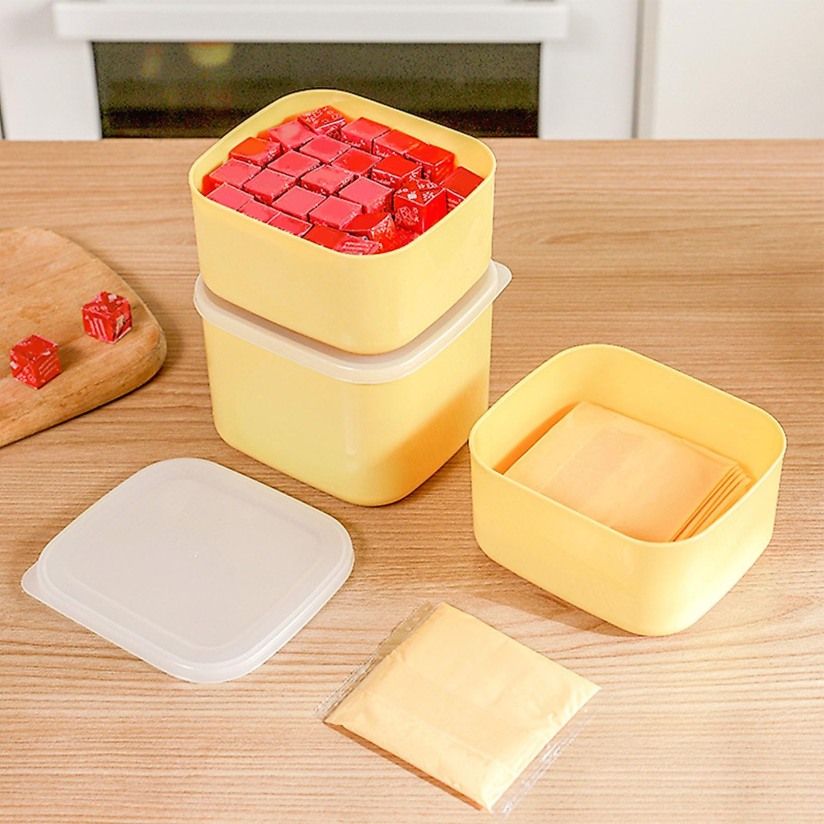 Sliced Cheese Holder, Butter Cheese Storage Box, Clear Cheese Container with Flip Lid for Food Storage (#2)