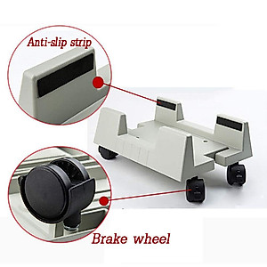 YGCBL Multifunction Portable Hand Trucks,Trolleyplastic Dolly Transport Roller Dollies Adjustable Abs Plastic Computer Host Tray Rack Portable with Brake 20Kg Capacity, 2 Colors,White