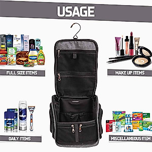 fjackets Toiletry Bag Grey Travel Containers For Toiletries With Cruise Ship Essentials - Road Trip Essentials -Airplane Travel Essentials, Travel Accessories - Bathroom & Shower Organizer