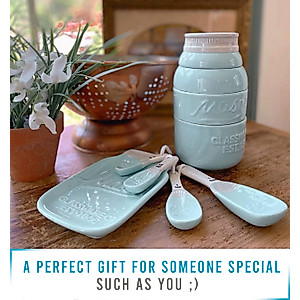 Comfify Bundle - Mason Jar Butter Holder, 10pcs Ceramic Kitchenware Set