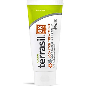 terrasil Jock Itch Cream Antifungal Treatment Extra Strength Max with Clinically Proven Clotrimazole for Effective Jock Itch Treatment, Natural Soothing Care & Fast Relief (.5oz)
