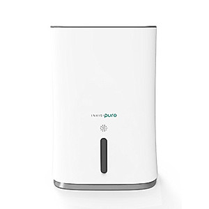 InvisiPure Hydrowave Dehumidifier - Small Compact Portable Dehumidifier for Home, RV, Bathroom, Closet, Bedroom, Small Room, Basement, Boat, Mold - Continuous Drain Hose Ready - Quiet Electric Peltier
