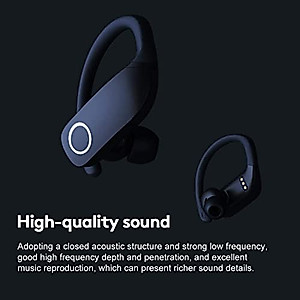 HYKU Wireless Earbuds,Bluetooth 5.0 in-Ear Headset with Mic,Noise Cancelling TWS Earphone with Charging Case,Touch Control Stereo Bass Headphones for Sports and Music (Blue)