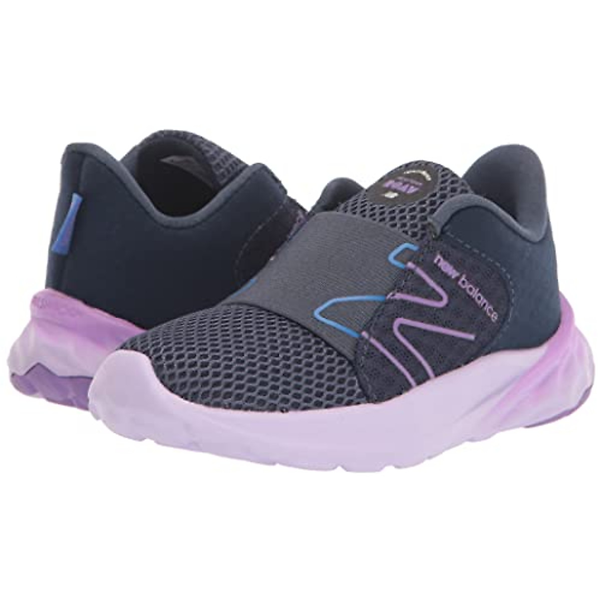 New Balance Baby Fresh Foam Roav V1 Bungee Running Shoe, Vintage Indigo/Electric Purple/Natural Indigo, 4 US Unisex Infant
