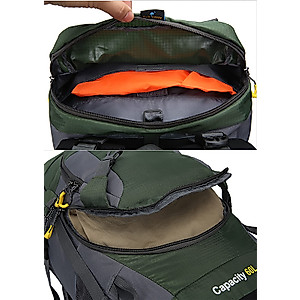 LZJDS Men Women Sports Outdoor Backpack 60L Hiking Bag with Rain Cover Hiking Backpack Daypack,Orange