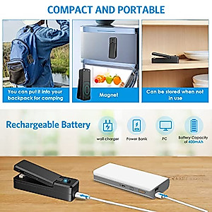 Ankilo Mini Bag Sealer 2 Pack, 2 in 1 Rechargeable Heat Bag Sealer, Portable Heat Sealer and Cutter for Plastic Bags Snacks, Outdoor Picnic Campaign, Food Storage