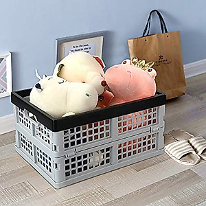 Eagrye 30 Quart Collapsible Storage Bins, Folding Storage Crates, Set of 3