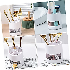 SHOWERORO 1pc Cutlery Storage Container Kitchen Utensil Holder Chopsticks Holder Desktop Stand Plastic Utensil Plastic Cutlery Tray Utensil Organizer White Abs To Open Manager