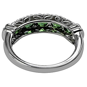 Carillon 1 Carat Tsavorite Oval Shape Natural Non-Treated Gemstone 10K White Gold Ring Engagement Jewelry for Women & Men
