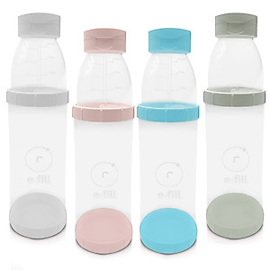 Sensible Creations Re-Fill Powder Container to-Go, 2-Compartment Powder Travel Dispenser with Measurements - Powder Container for Protein Powder or Pre-Workout to use On-The-Go (White)