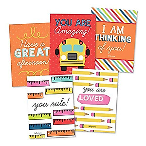 25 School Lunch Box Notes For Kids, Inspirational Motivational Cards For Boys Girls From Mom, Encouraging for Student Children Teens, Thinking of You Positive Affirmations Encouragement Lol Fun Love