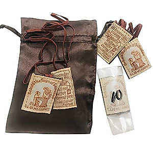 Traditional Brown Scapular Pack Wool Mount Carmel Scapulars with Gift Bag Dozen Bulk Set of 12