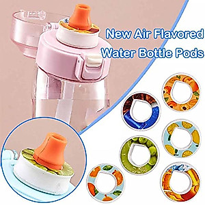 AAOCLO Fruit Fragrance Water Bottle, Water Bottle with Flavor Pods, Fruit Extract Ring with Fruity Smell, 650ml Sport Water Bottles (Peach)