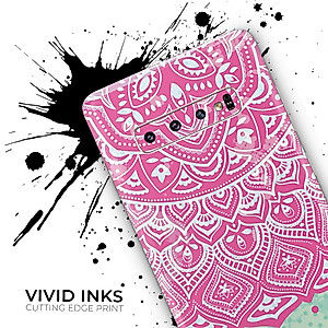 DesignSkinz Green and Pink Tribal v3 Protective Vinyl Decal Wrap Skin Cover Compatible with The Samsung Galaxy S20 (Screen Trim & Back Glass Skin)