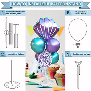 UJoyant 299 Pcs Mermaid Birthday Decorations, Mermaid Party Decorations Kit - Disposable Dinnerware Set with 25 Guests, Backdrop, Balloon, Banner, Tablecloth, Knives, Forks, Spoons, CakeTopper