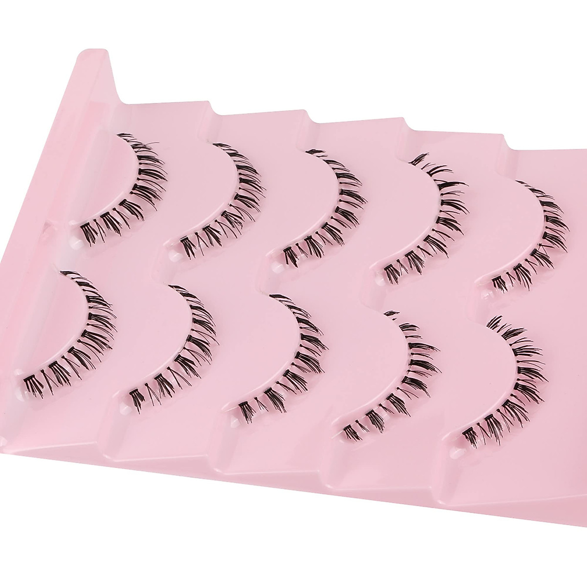 Ruairie False Eyelashes Bottom Lashes Strip with Clear Band 5 Pairs Lower Fake Eyelashes Natural Look Cosplay Eye Lashes Pack Wispy Natural False Lashes