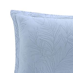 Tommy Bahama Home | Costa Sera Collection | 100% Soft Brushed Cotton, Pre-Washed for Softness, 2-Pack Standard Sham Set for Bedroom Décor, 21" x 27", Blue