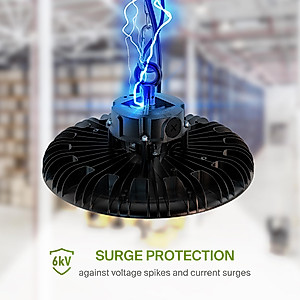 ASD UFO LED High Bay Light 5000K Daylight, 150W/200W/240W, 37,120 lm, Dimmable, DLC Premium & UL, 120-277V, Commercial Bay Lighting, LED High Bay Lights for Warehouse Shop, Waterproof IP69K