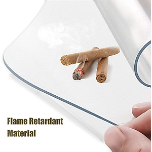 Kuyal Chair Mat, Rolling Chair Mat for Hardwood Floor, 36" X 48" Transparent PVC Home Office Floor Protector Mat (36" X 48" with Lip)