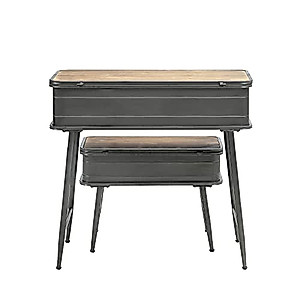 4D Concepts Urban Loft Metal Two Trunk Tables, Rustic Natural Pine