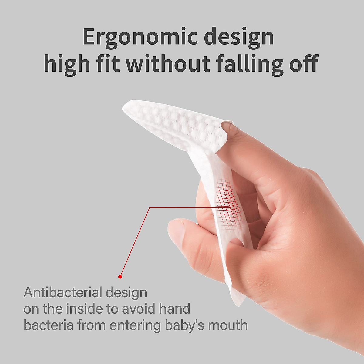 SANFE ELEPHANT Baby Finger Toothbrush | Baby Dry Wipes | Tooth and Gum Wipes | Baby Tongue Cleaner | Stage 1 Birth to First Teeth | 0-36 Months | 30 Count (Wet Finger cots)