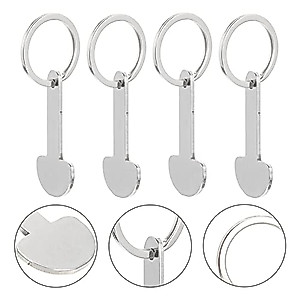 Tofficu 4pcs Trolley Tokens Key Ring Shopping Trolley Tokens Keychain Release Token Coin Keyring Small Aldi Quarter Holder Keychain for Grocery Shopping Cart