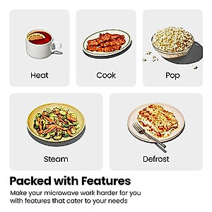 Chefman Countertop Microwave Oven 0.9 Cu. Ft. Digital Stainless Steel Microwave 900 Watt with 6 Presets, Eco Mode, Mute Option, Memory Function, Child Safety Lock, Kitchen, Home, Dorm Essentials
