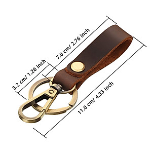 WILLBOND 4 Pieces Leather Valet Keychain Leather Key Chain with Belt Loop Clip for Keys (Slim Belt Loop)