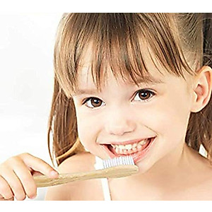 ECOPRO Kids Bamboo Toothbrush 10 Pack, Soft Bristles, Children's Toothbrushes Eco-Friendly Vegan Natural Wooden Handle Tooth Brush