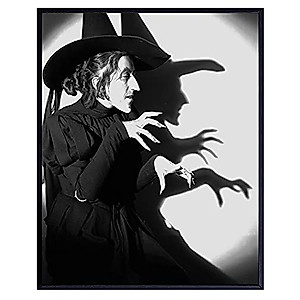 Wizard of Oz Wicked Witch Decor - Pagan Gifts - Wiccan Wicca Decor - Paganism Supplies - Gothic Wall Decor - Goth Wall Art - Witchcraft Decor - Black Magic - Vintage Witchy Poster - Scary Decorations