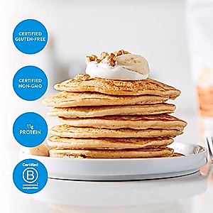 King Arthur Flour Gluten Free Protein Pancake Mix, Non-GMO Project Verified, No Sugar Added, Non-Dairy, 12 Oz