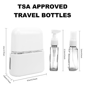Skycase Travel Bottles, Travel Size Toiletries - Leak Proof Refillable Tsa Approved Travel Bottles, 4 in 1 Travel Containers with Labels Airplane Accessories Kits for Lotion Liquid (Grey)
