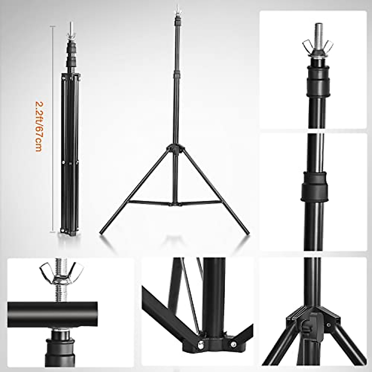 Yesker Photo Video Studio 10ft Adjustable Backdrop Stand, Background Support System Kit with Carry Bag for Photography Studio Parties Wedding