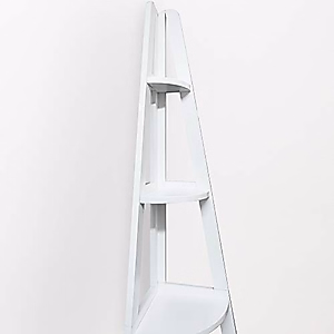 Casual Home 5-Shelf Corner Ladder Bookcase, White (Pack of 1)