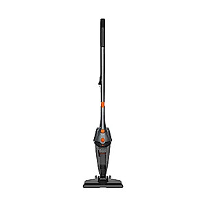 Black and Decker 3 in 1 Convertible Corded Upright Stick Handheld Vacuum Cleaner w/Crevice Tool & Small Brush Attachment Accessories, Gray and Orange