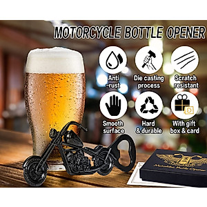 LKKCHER Motorcycle Beer Bottle Opener, Mens Gifts for Birthday Father’s Day, Christmas Gift Ideas for Men Husband Boyfriend Motorbike Lovers, Motorcycles Gifts