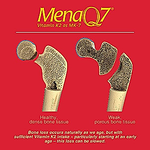 Vitamin k2 MK-7 Supplement 180mcg -Vitamin K2 Supports Bone & Heart Health for Cardiovascular Calcium Absorption from Arteries- 60 Easy to Swallow Vegetable caps of MenaQ7 K2 MK7