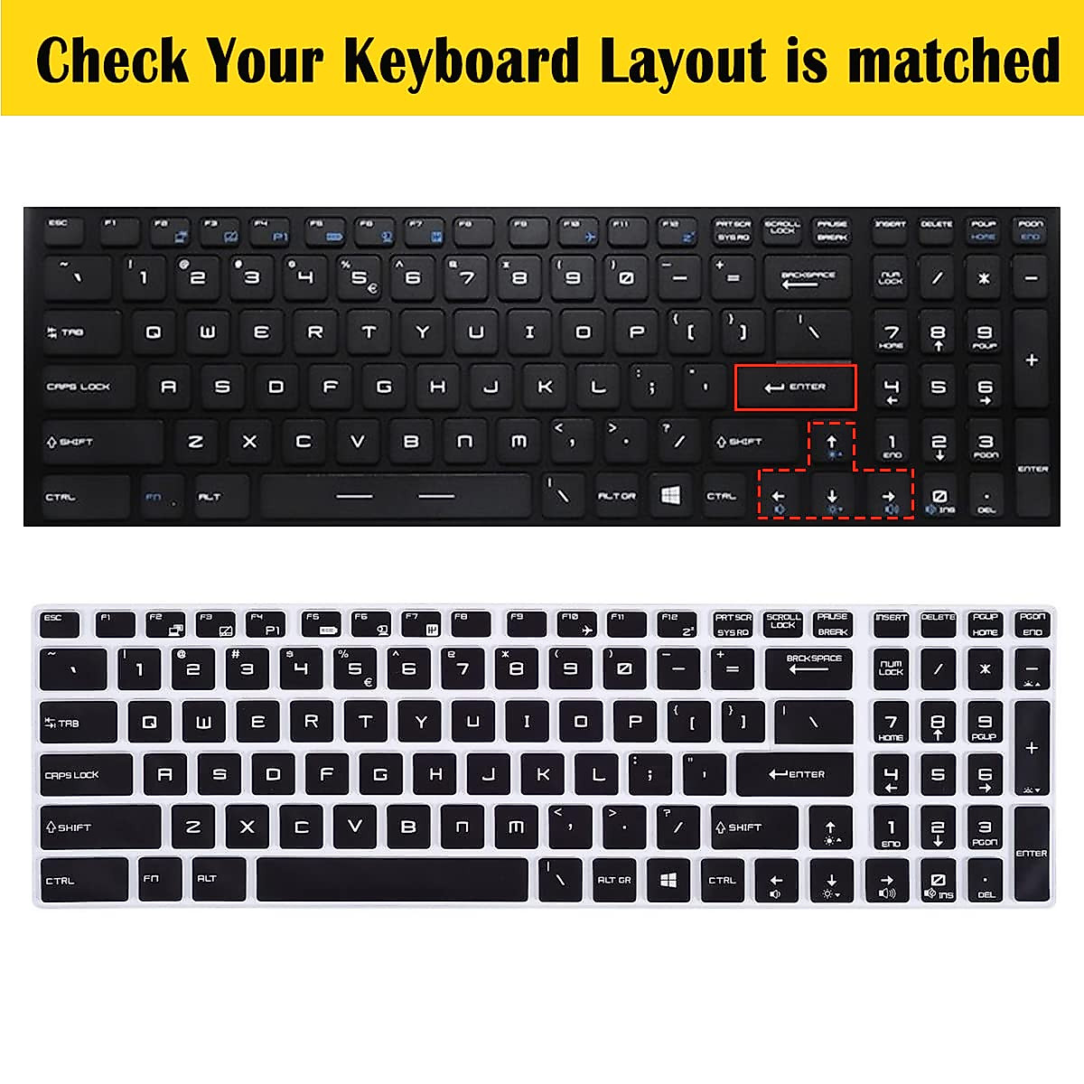 Keyboard Cover Skin for 15.6 17.3 MSI GE77HX GE77 GE76 GE75 Raider, Stealth GS76 GS75, Vector GP76 GP76HX, Leopard GP75 GL75 GL65, GF75 GE66 GT76 GS73 GL62M GF62 GP62 Gaming Laptop