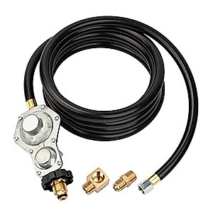 F273684 12 FT Propane Tank Hose with Two Stage Regulator Compatible with Mr Heater Big buddy heaters, RV, Grill, Gas Stove, Range, with POL Interface, Replacement for MR Heater Propane Heater hose Kit
