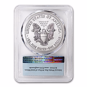 2002 (W) 1 oz American Eagle Silver Eagle Coin Gem Uncirculated (First Strike - Struck at The West Point Label) $1 PCGS GEMUNC