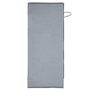 01 02 015 Soft Towel, Slender Soft Practical Cleaning Club Towel with Hook for Wipe Your Hands and Sweat for Women for Wipe Clubs for Men(Grey)