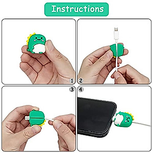 ZAKVOOR 20 Pack Cute Animals Bite USB Charger Protector for iPhone iPad Cable, Charging Protector and Cord Holder, Charging Cable Saver Phone Accessory Cable Buddies