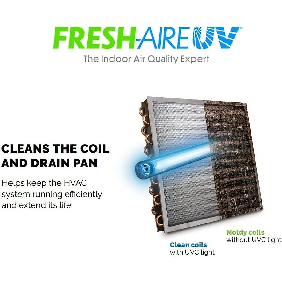 Fresh-Aire Blue Tube 24-Volt UV Light HVAC Air Purification System, Includes 1-Year UVC Lamp #TUV-BTER