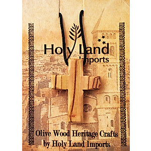 Holy Land Imports Olive Wood Cross Pendant. (1.5 inches Height) WA-37