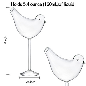 Mezchi 4 Pack Bird Cocktail Glasses, 160ml/5.4 Oz Bird Shaped Martini Glass, Clear Fancy Drinking Glasses, Unique Wine Glasses for champagne, Mixed Drinks, Party, Wedding and Home decor