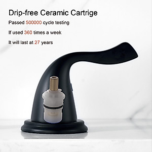 RKF Faucet- Replacement Lever Handles with Valve Faucet Accessory Faucet Parts Faucet Kit Black B07