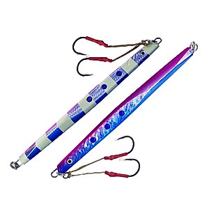 Speed Knife Jigs 300g 10oz Pink/Blue w/Silver Zebra Glow 3 Pieces