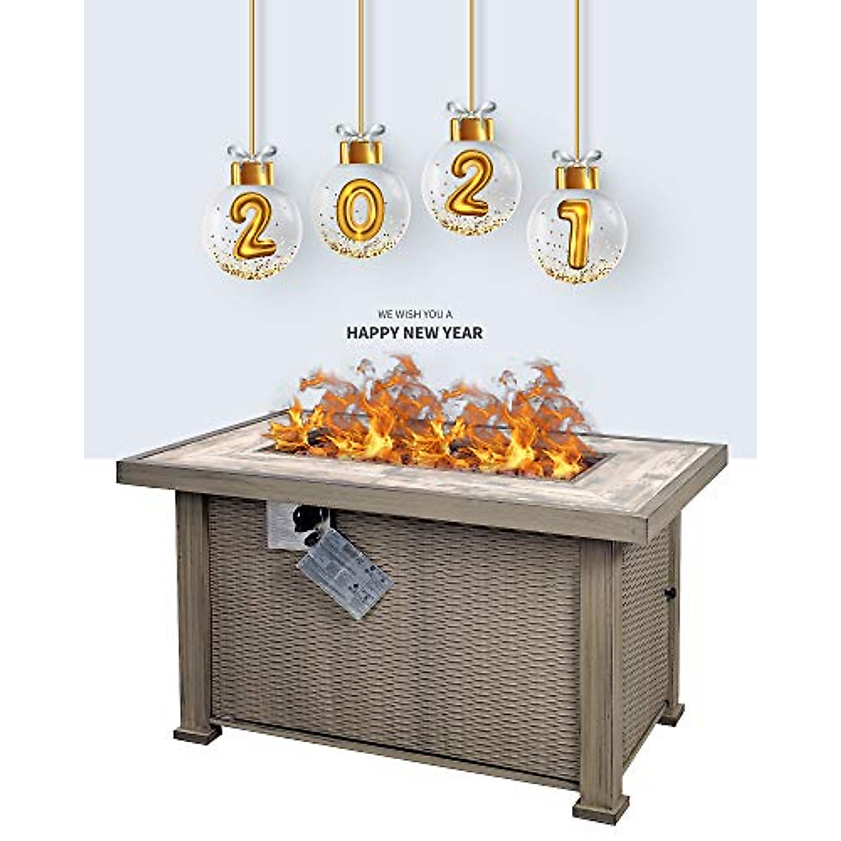 Summerville Propane Gas Fire Fit, 42 inch Outdoor Fire Pits Smokeless ...