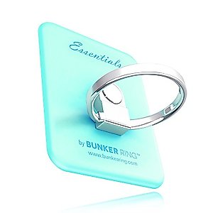 Bunker Ring Essentials BUESMI Bunker Ring Holds iPhone, iPad, iPod, Galaxy, Xperia, Smartphone, Tablet PC with One Finger, Drop Prevention, Stand Function (Mint)